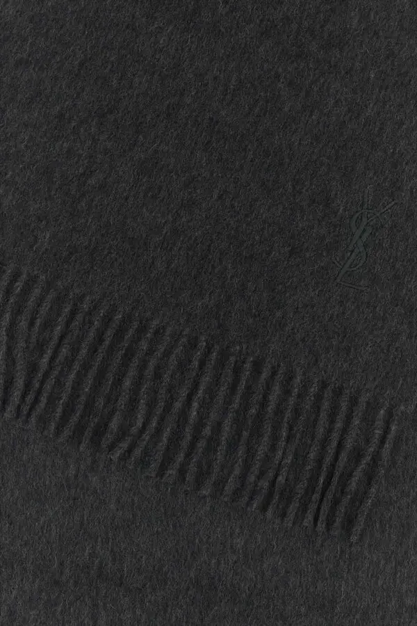 Saint Laurent Dark Grey Cashmere Scarf