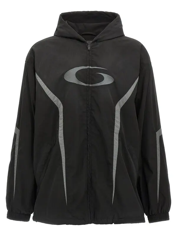 Balenciaga Tracksuit Loop Sports Icon Ampia' Jacket - Black