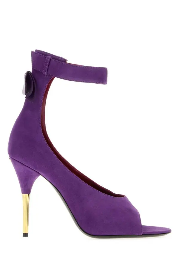 Valentino Garavani Suede Fatale Sandals - Purple