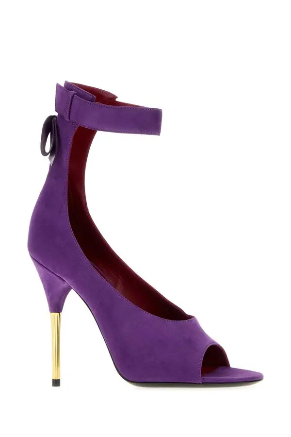 Valentino Garavani Suede Fatale Sandals - Purple