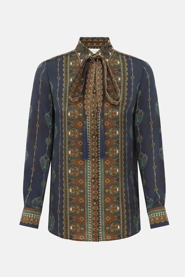 Zimmermann Ascent Satin Scarf Shirt - Multicolor