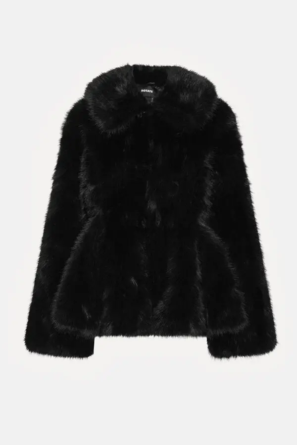 ROTATE BY BIRGER CHRISTENSEN Faux Fur Flared Jacket - Multicolor
