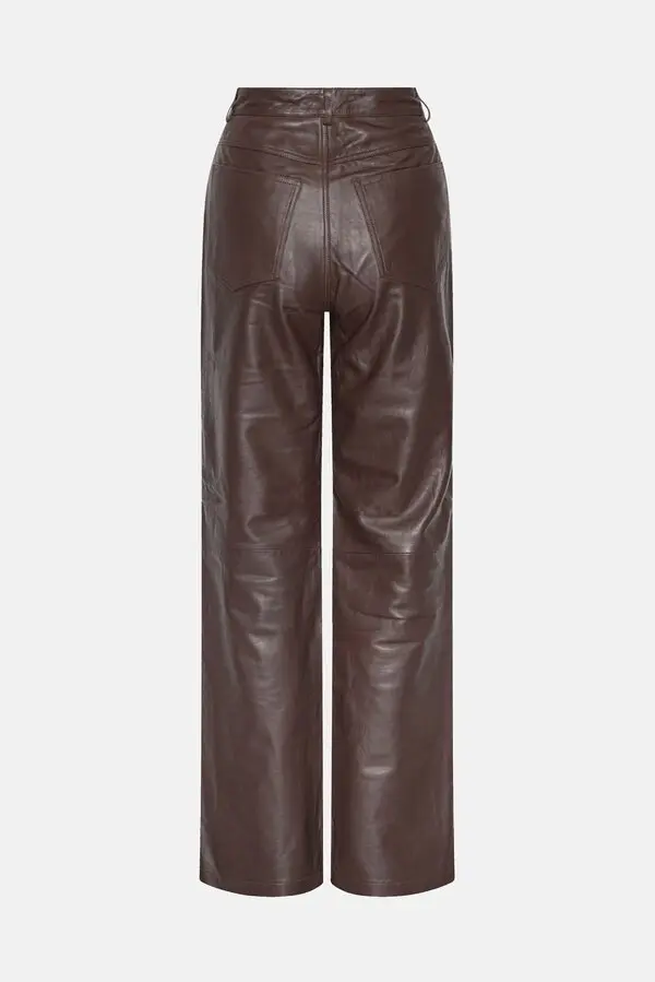 ROTATE BY BIRGER CHRISTENSEN Straight Leather Pants