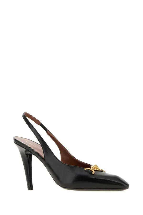 Versace Leather Pumps - Black