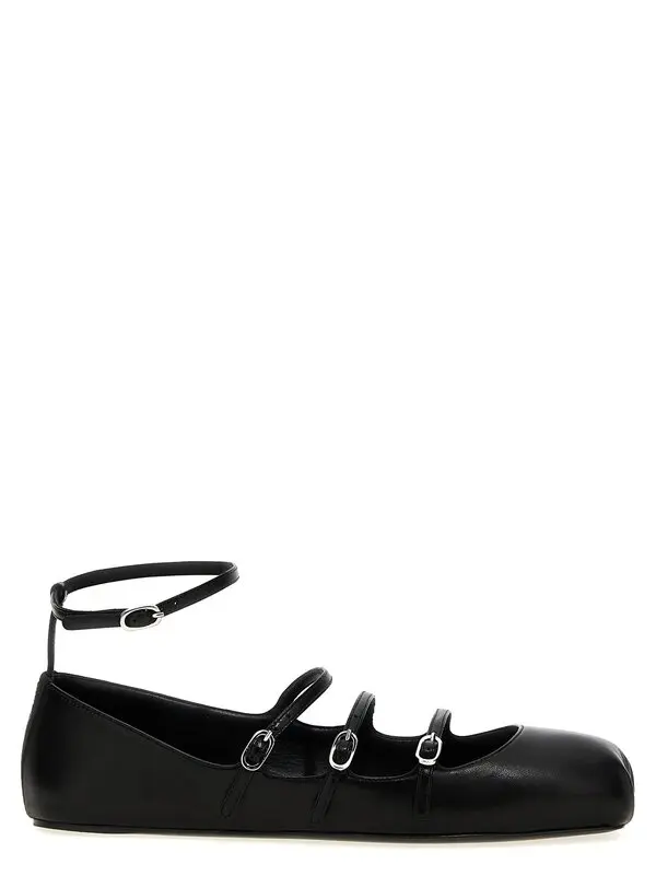 Alexander McQueen Leather Strap Ballet Flats - Black