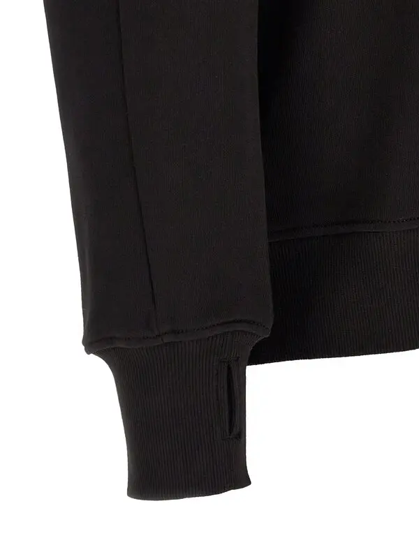 C.P. COMPANY Diagonal Raised Fleece Sweatshirt And Lens Detail - Black