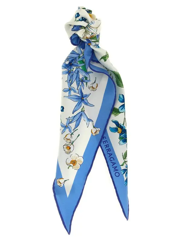 FERRAGAMO Primavera' Print Diamond Scarf - Blue