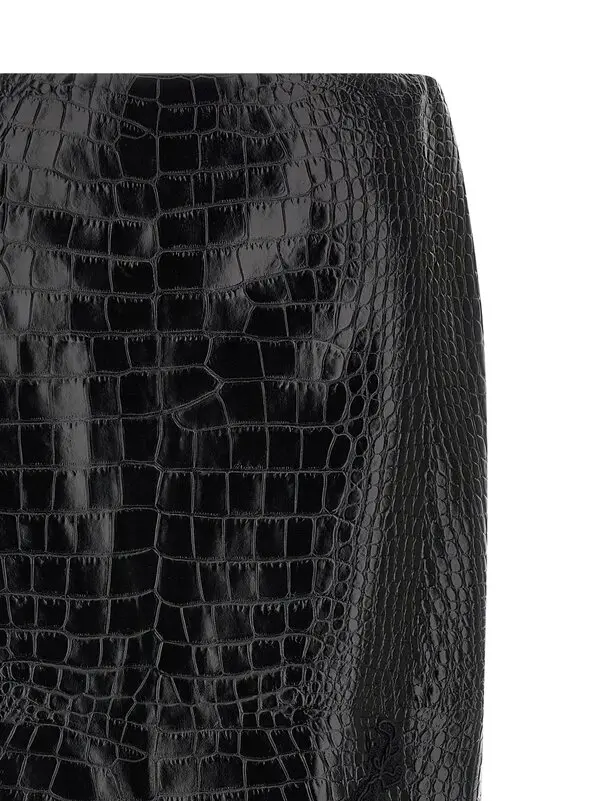ERMANO SCERVINO Ermanno Scervino Coconut Print Sheath Skirt With Lace