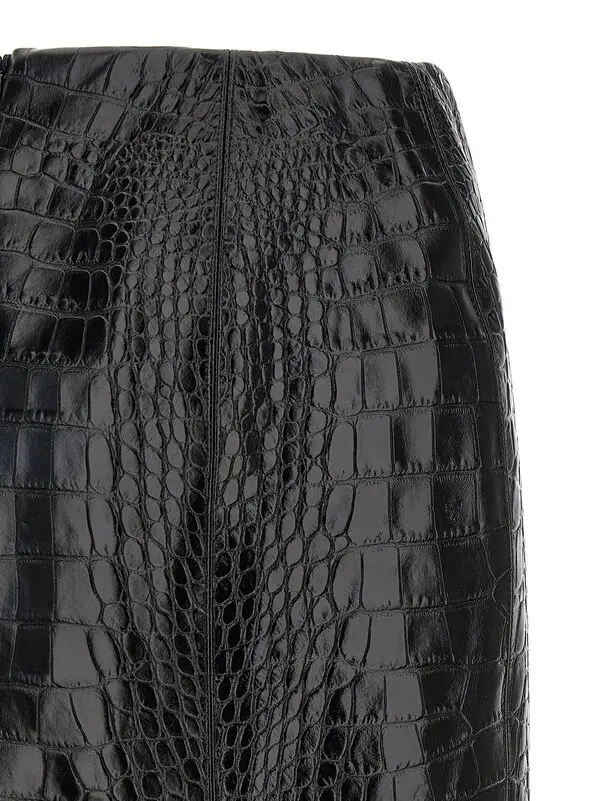 ERMANO SCERVINO Ermanno Scervino Coconut Print Sheath Skirt With Lace