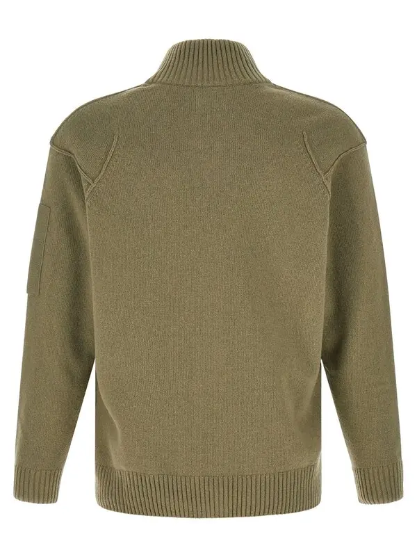 C.P. COMPANY Lambswool Grs' Cardigan With Lens Detail