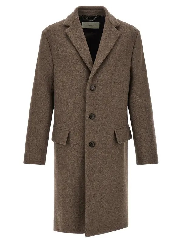Dries Van Noten Rustic' Wool Coat - Brown