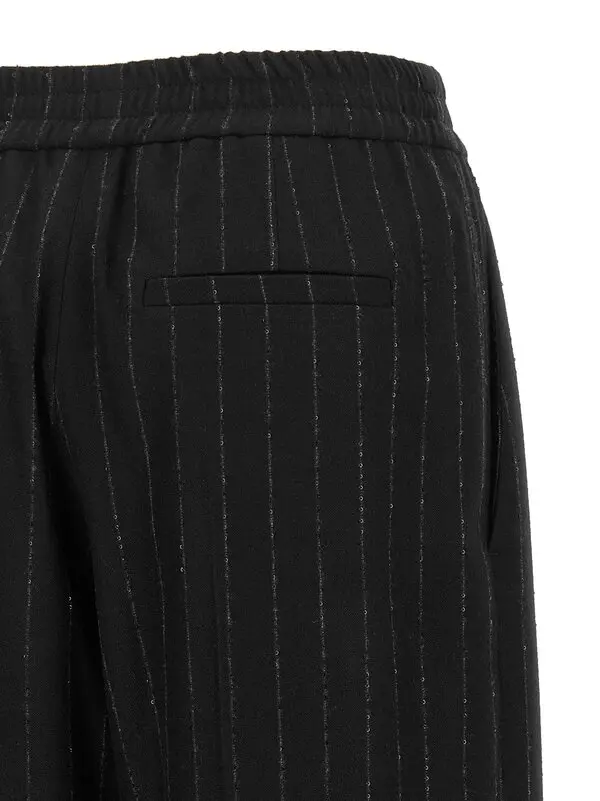 Brunello Cucinelli Micro Sequin Pinstripe Pants - Blue