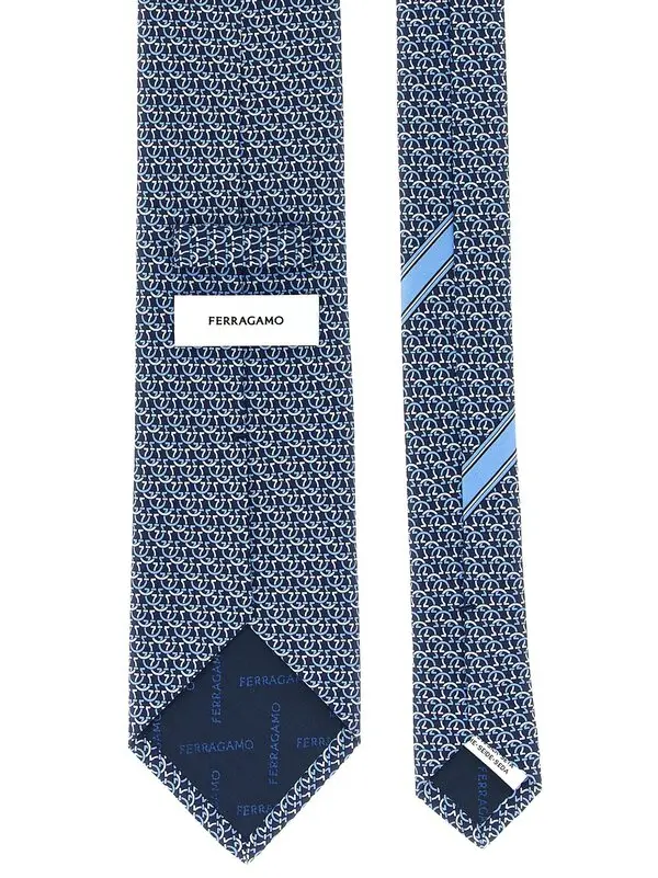 FERRAGAMO Cerchio' Tie - Blue