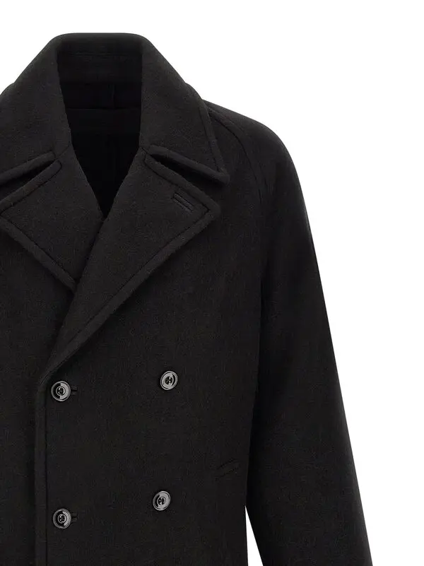 LEMAIRE Double-breasted Coat - Black