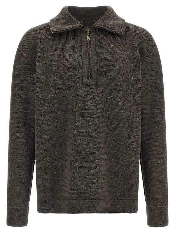 MAISON MARGIELA Elbow Patch Quarter-zip Reversible Sweater