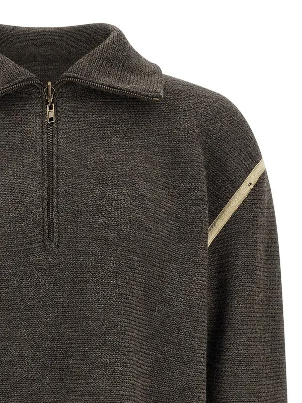 MAISON MARGIELA Elbow Patch Quarter-zip Reversible Sweater