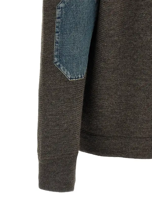 MAISON MARGIELA Elbow Patch Quarter-zip Reversible Sweater