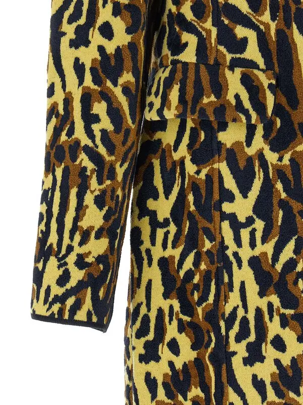 Marni Animalier Jacquard Wool Coat - Multicolor