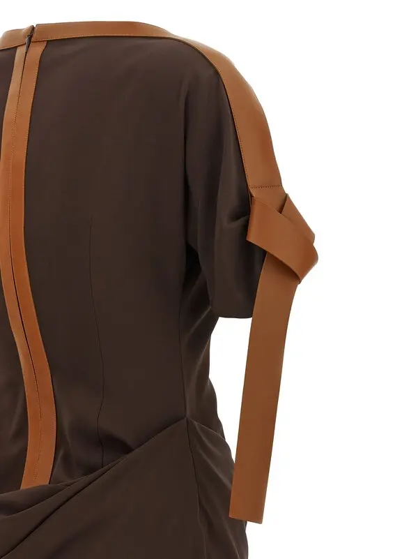 FERRAGAMO Dress With Leather Straps