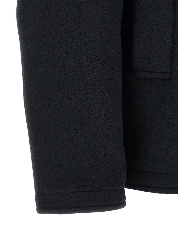 Stone Island Double-breasted Coat With Logo Badge
