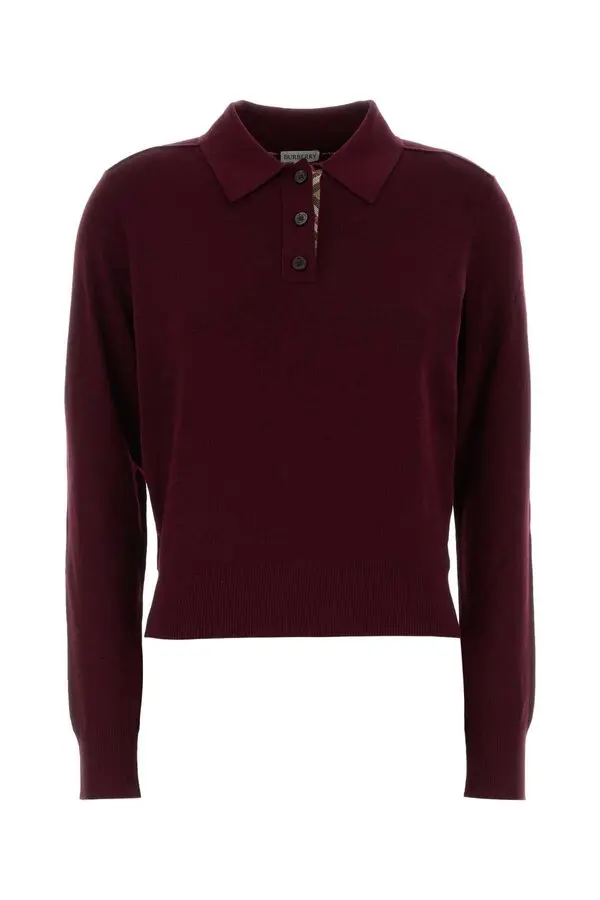 Burberry Grape Wool Polo Shirt - Purple