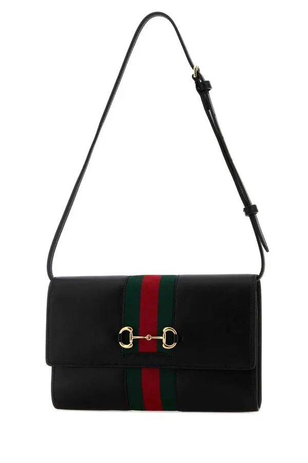 Gucci Leather Horsebit Web Wallet
