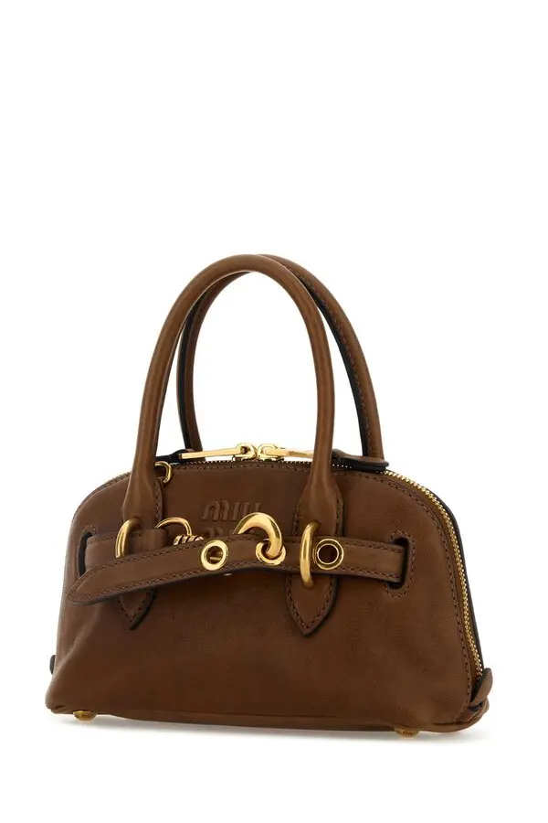 Miu Miu Caramel Leather Mini Aventure Handbag - Brown