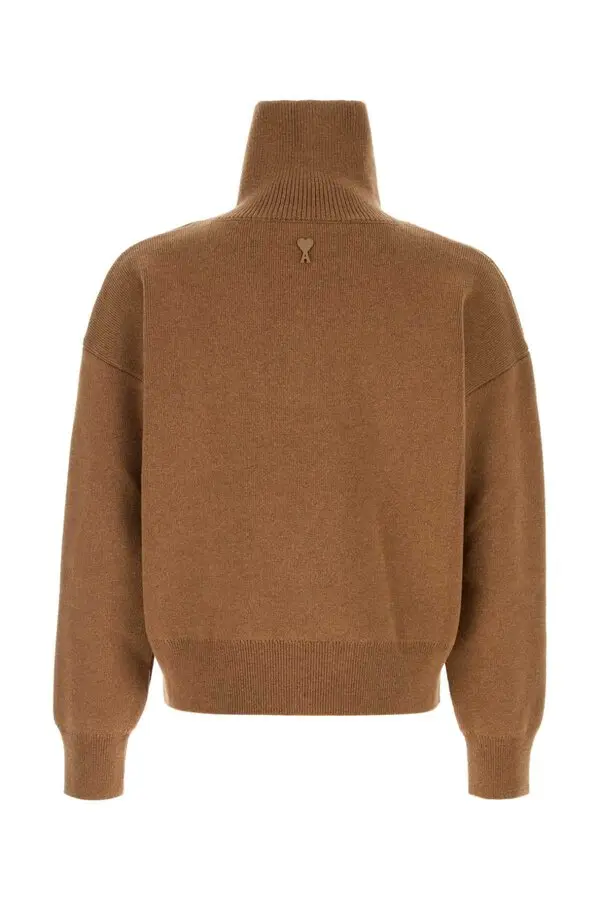 AMI Paris Camel Wool Sweater