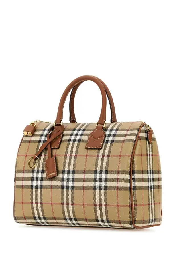 Burberry Printed Canvas Medium Check Handbag - Multicolor