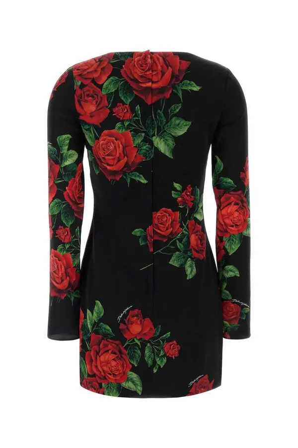 Dolce & Gabbana Printed Stretch Silk Mini Dress