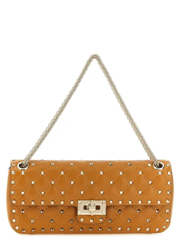 Valentino Garavani G. 'rockstud Spike' Medium Shoulder Bag - Orange