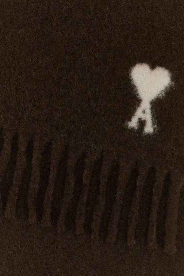 AMI Paris Dark Alpaca Blend Scarf