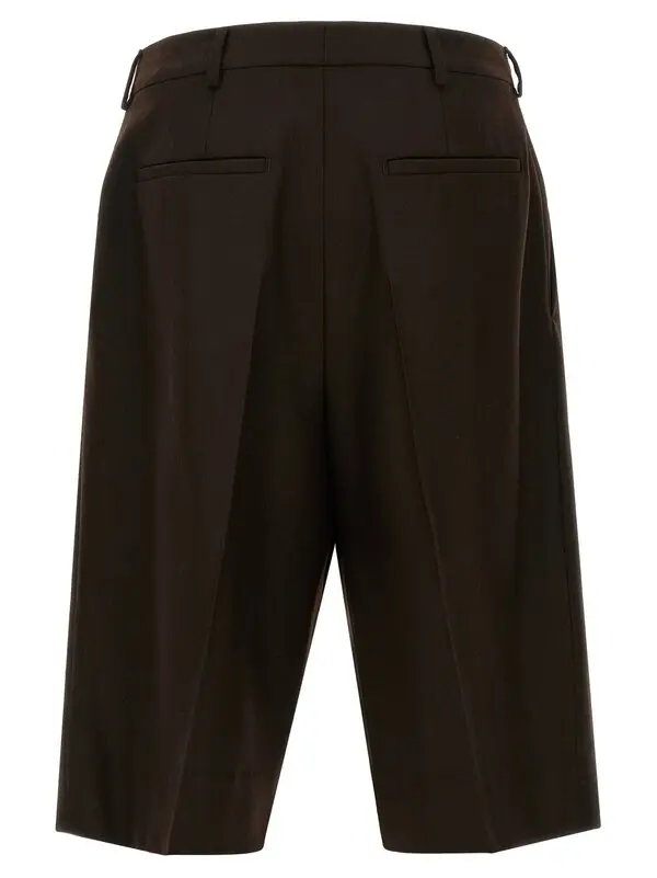 Saint Laurent Flannel Bermuda Shorts - Brown