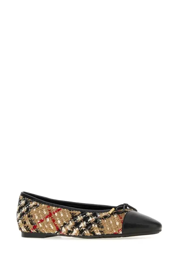 Burberry Embroidered Tweed Ballerinas - Multicolor