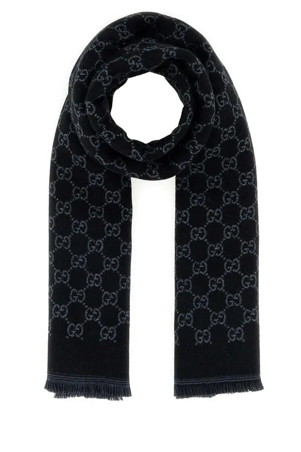 Gucci Embroidered Wool Blend Scarf - Multicolor