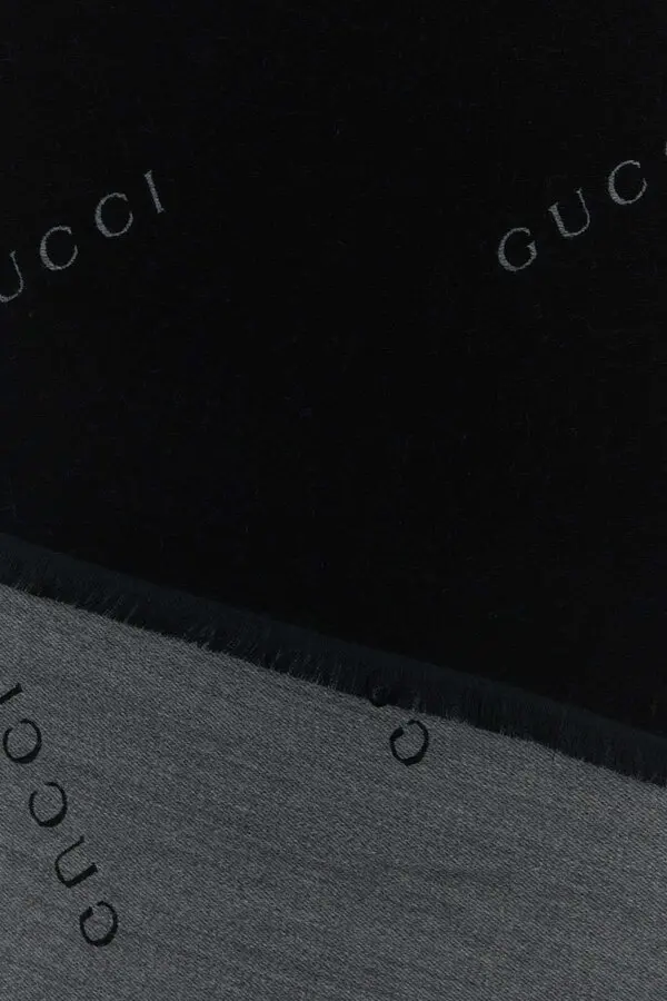 Gucci Embroidered Wool Blend Scarf