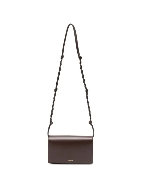 JIL SANDER Tangle Leather Wallet On Chain - Brown