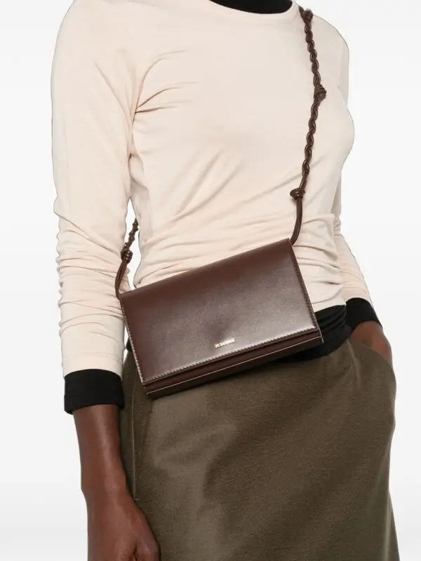 JIL SANDER Tangle Leather Wallet On Chain