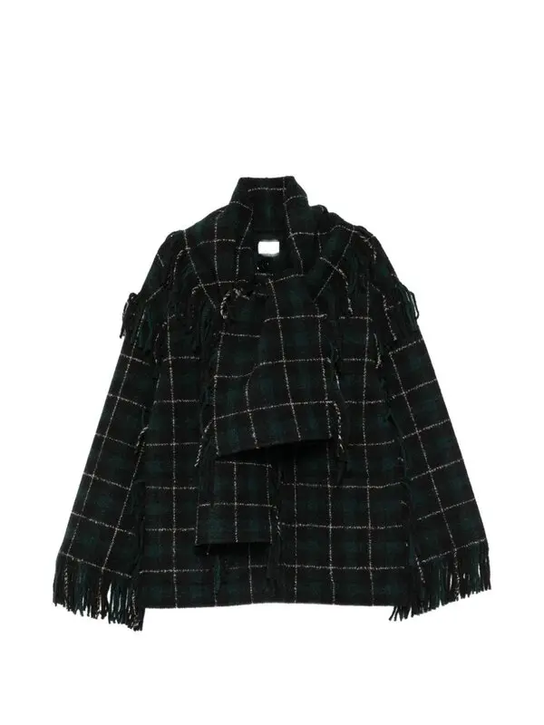 TOTEME Wool Fringed Scarf Jacket