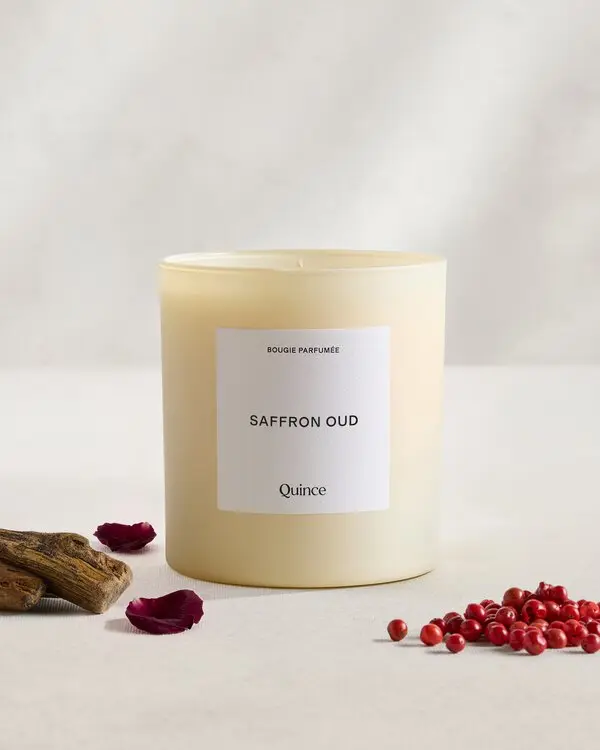 Quince Saffron Oud Candle, Plant-based Wax