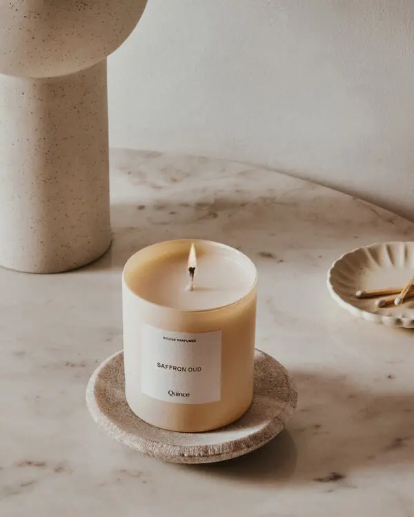 Quince Saffron Oud Candle, Plant-based Wax