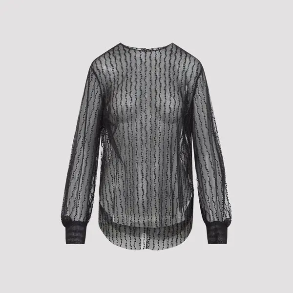 Alberta Ferretti Tulle Blouse For - Black