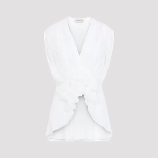 Alberta Ferretti Tulle Top - White