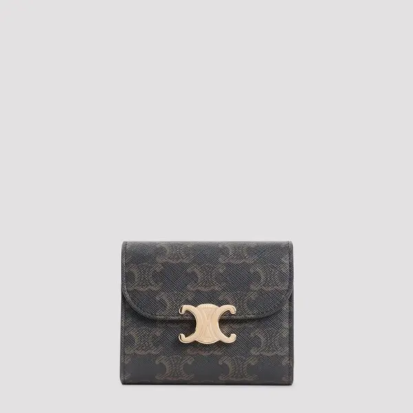 Celine Triomphe Small Flap Canvas Wallet