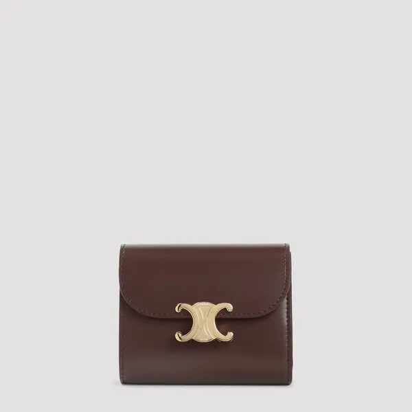 Celine Small Flap Wallet Mini Leather Card Case - Brown