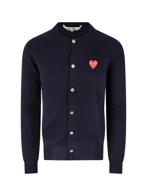 Play Comme Des Garcon Wool Button-front Cardigan Sweater