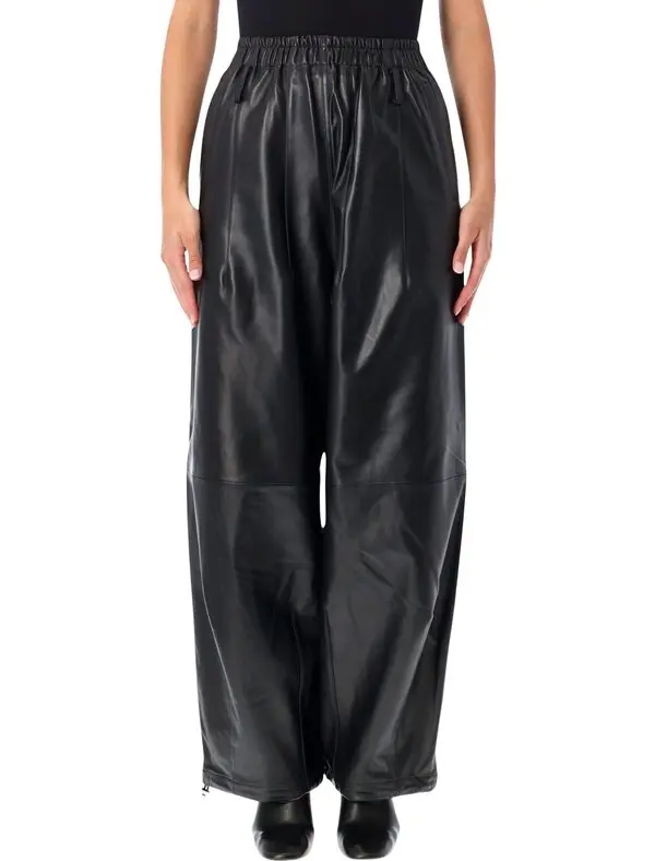 THE FRANKIE SHOP Wide-leg Leather Trousers - Nero