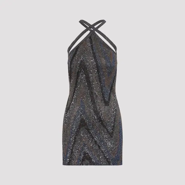 Missoni Halter Neck Sequin Knit Mini Dress - Black