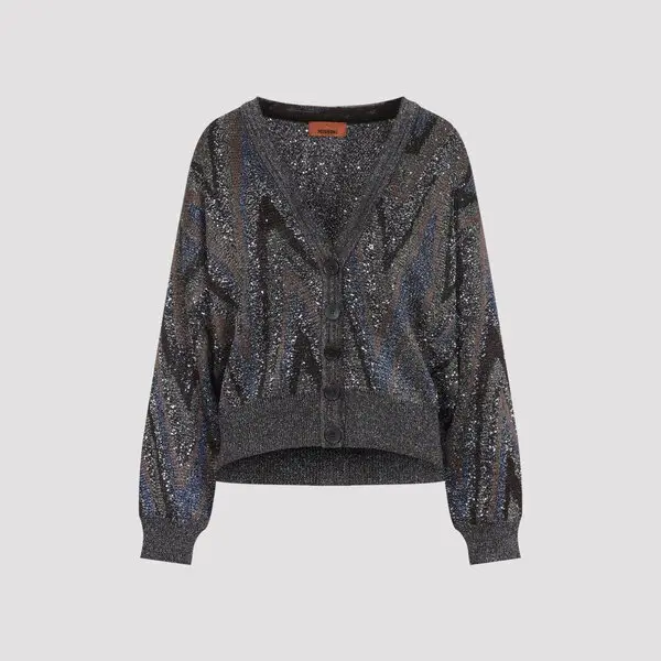 Missoni Metallic Knit Button-front Cardigan - Black