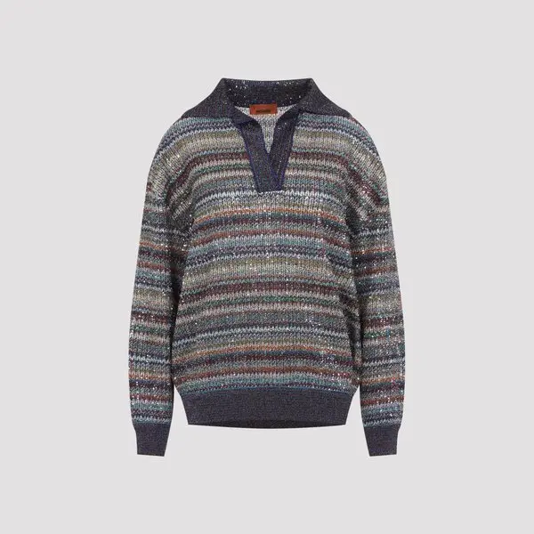 Missoni Caperdoni Polo Shirt In Metallic-blend Viscose - Multicolour
